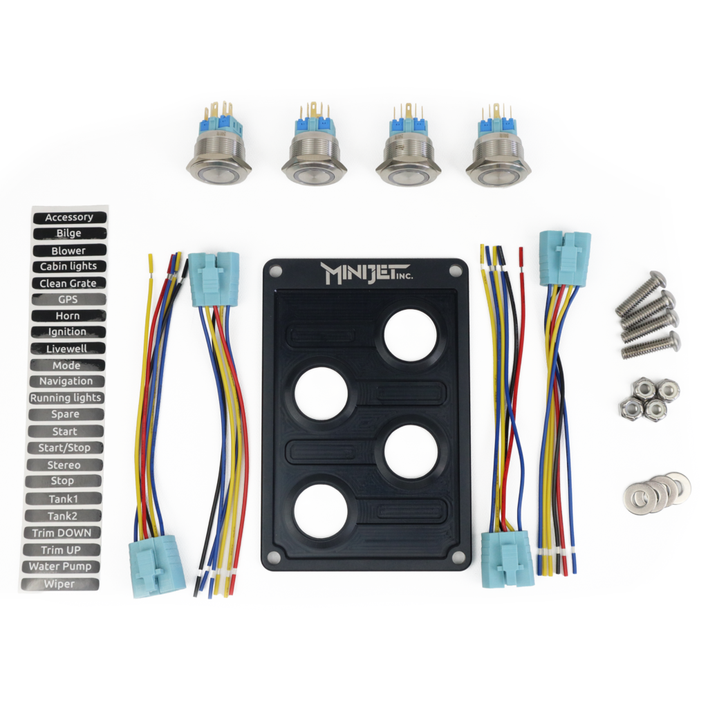 Minijet 4 Position Billet Machined Vertical Switch Panel - Minijet Inc.